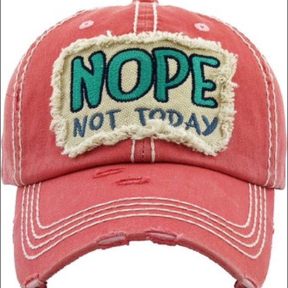Accessories | Nope Not Today Distressed Hat | Poshmark